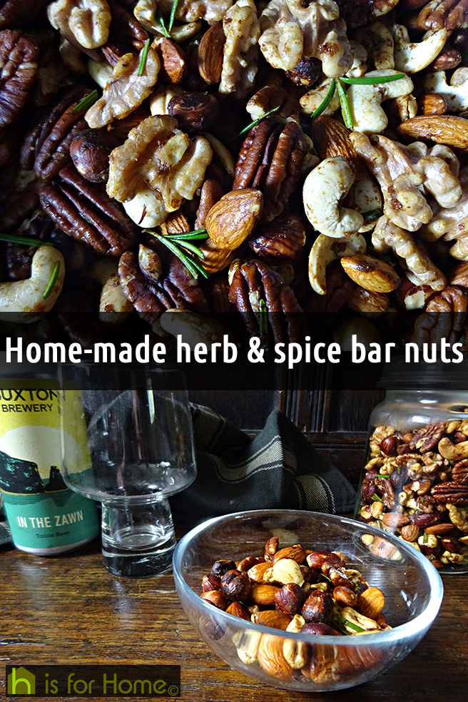 Home-made herb & spice bar nuts - H is for Home Harbinger