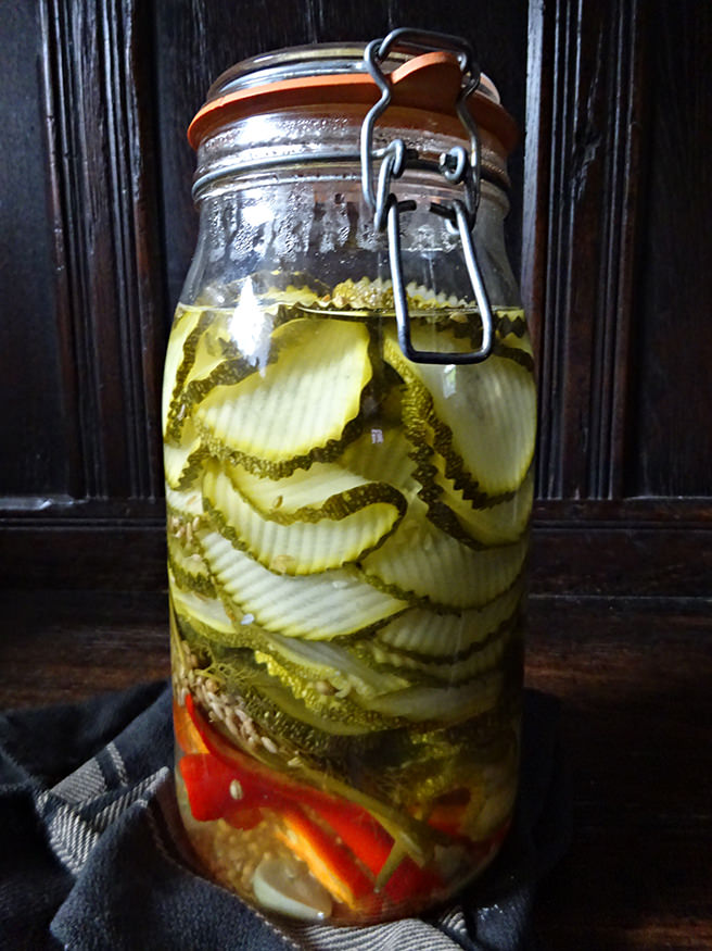 Pickled courgettes - H is for Home Harbinger