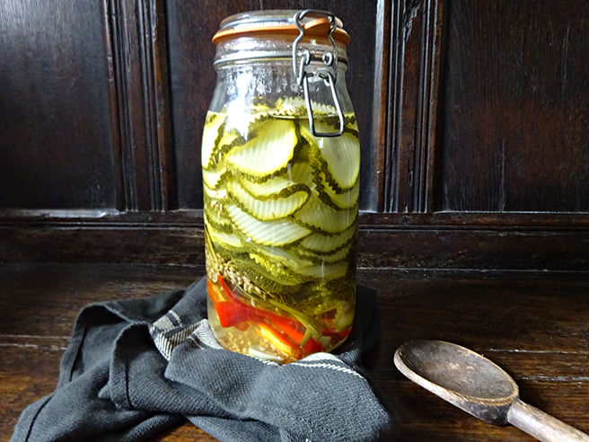 Pickled courgettes - H is for Home Harbinger